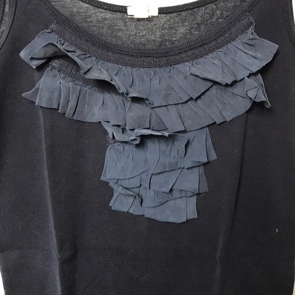 J. Crew | Tops | Jcrew Navy Ruffled Front Tank Top S | Poshmark